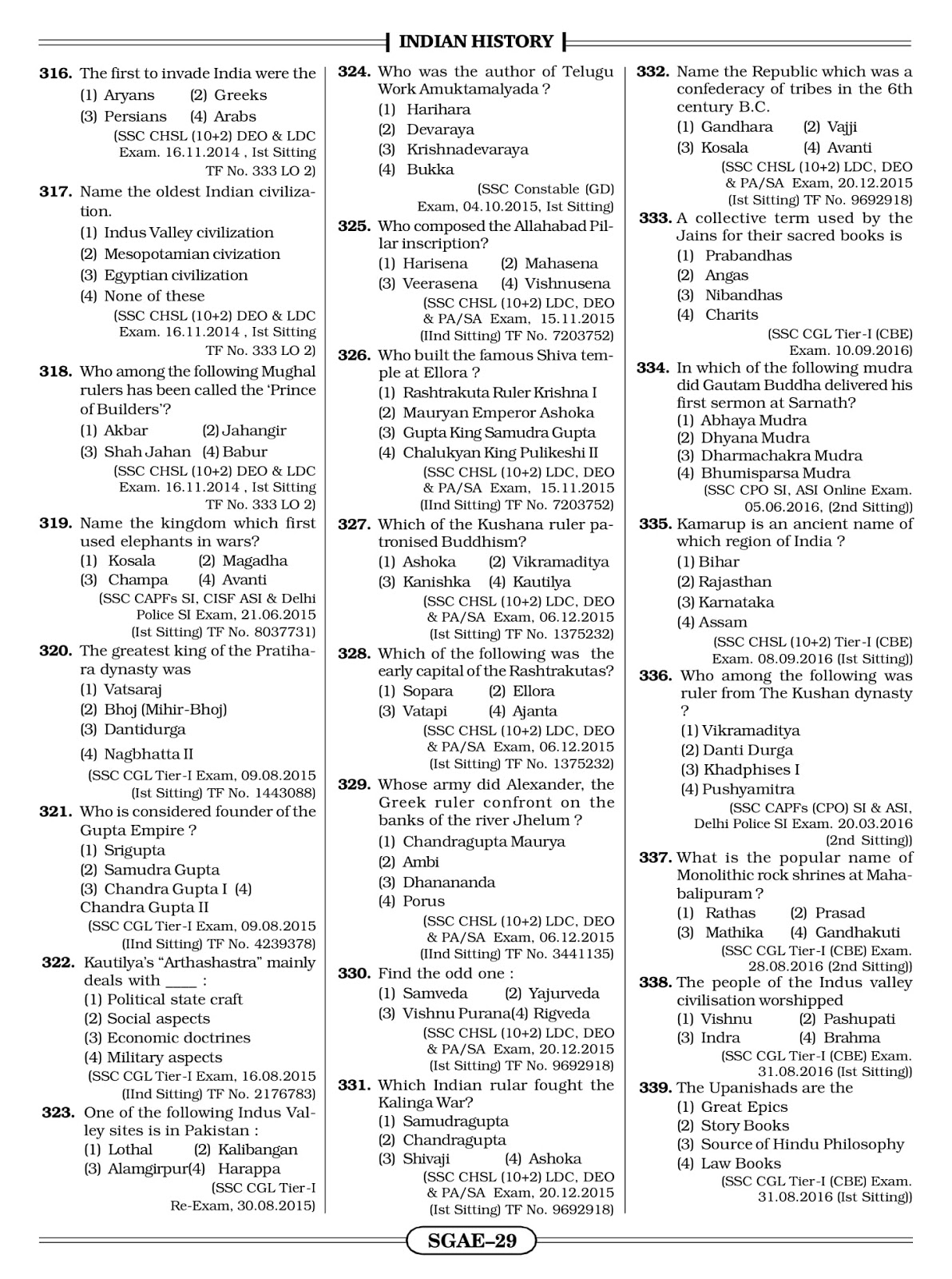RRB NTPC / RRB JE / CDS / SSC - INDIAN HISTORY(ANCIENT HISTORY) - TOP ...