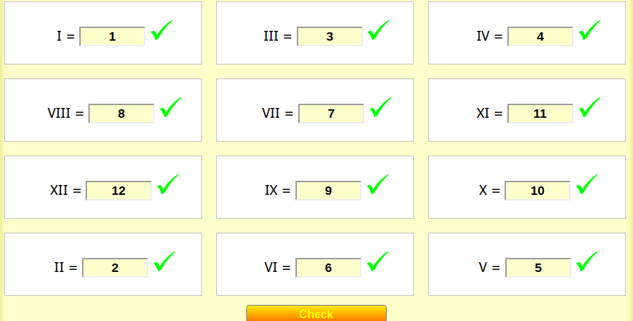 Angari : Roman Numerals Quiz