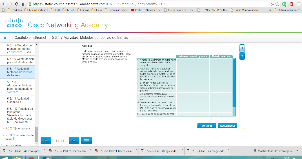 CISCO CCNA 1 v5.0: 5.3.1.7 Laboratorio