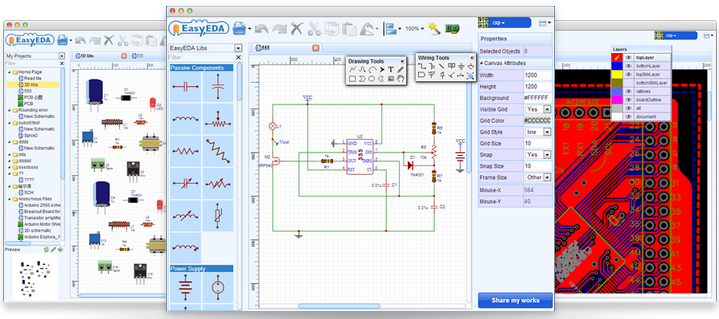Προσομοίωση κυκλωμάτων και σχεδίαση PCB - EasyEDA