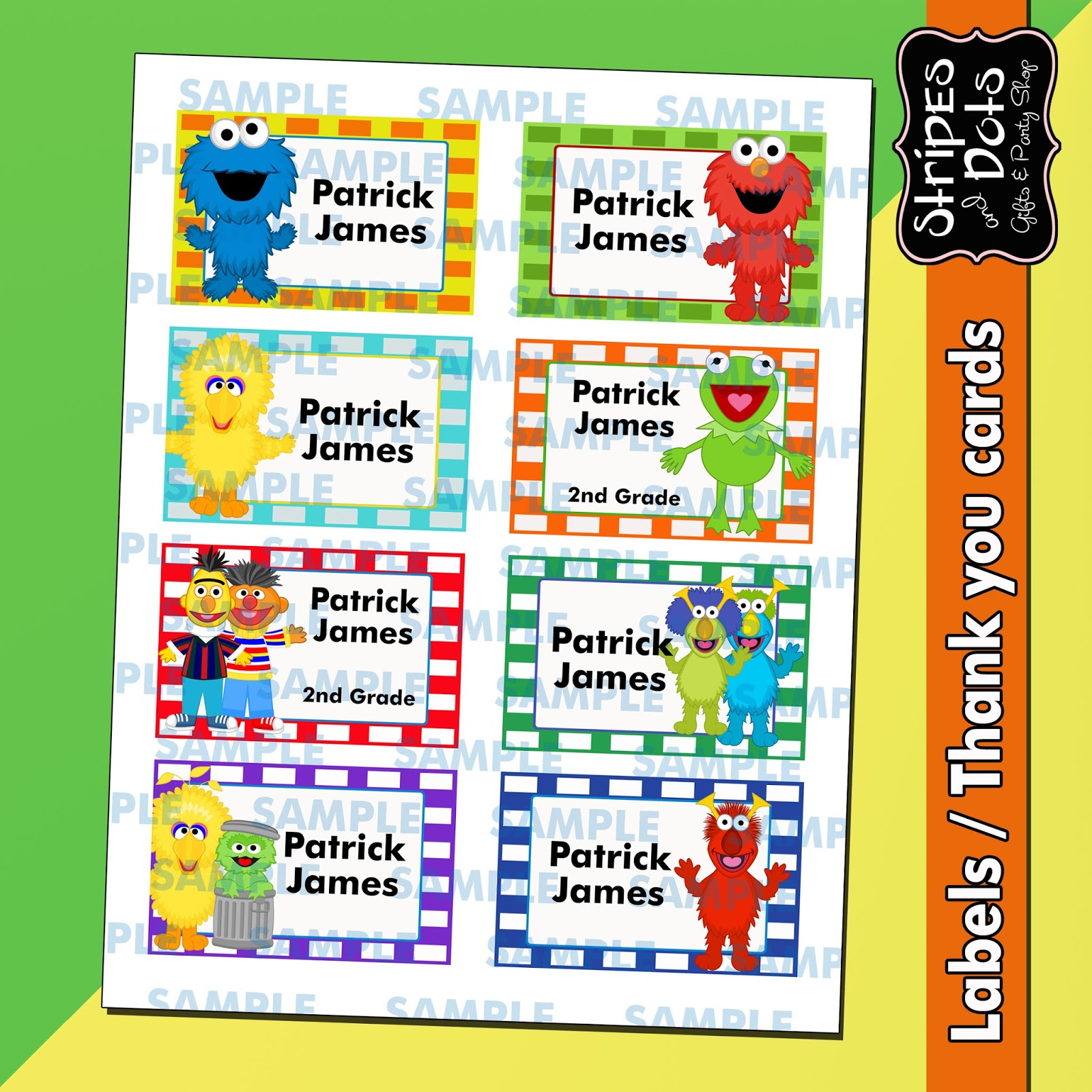 The Childrens Zone Digi Designs: Sesame St School Labels / Etiquetas de ...
