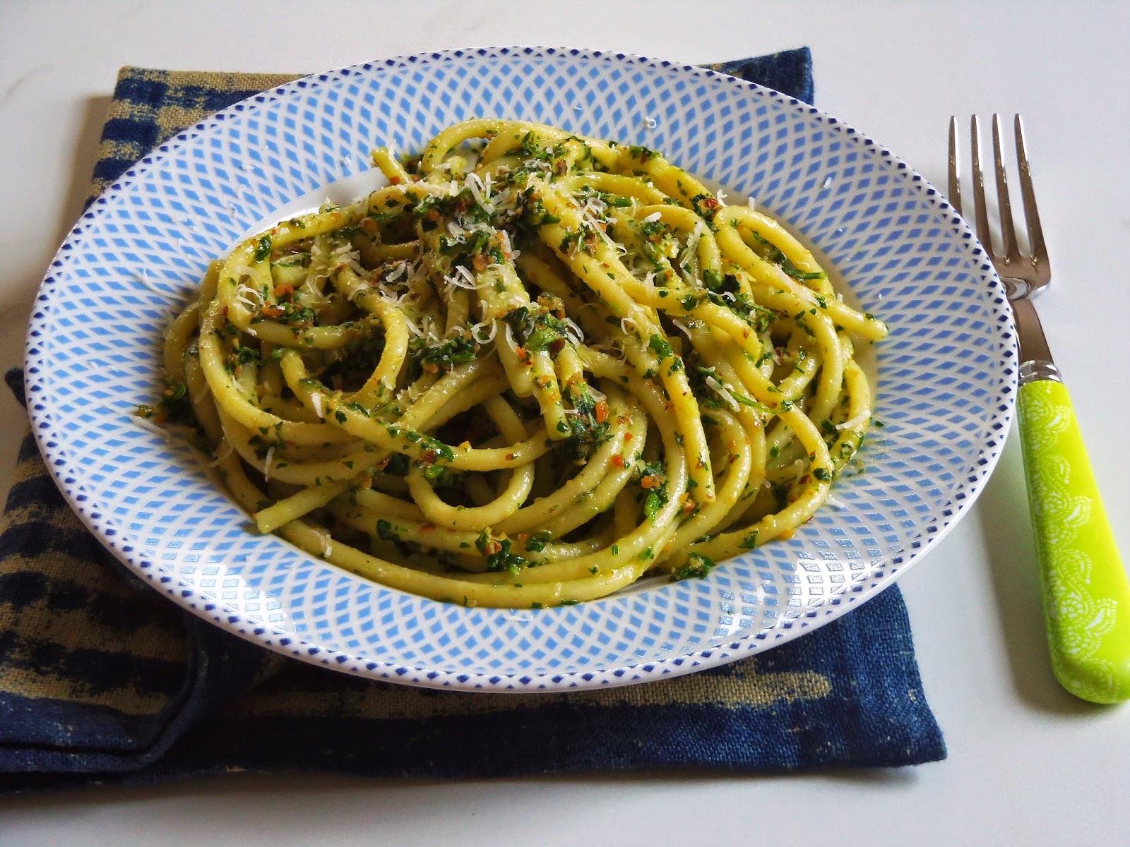 Simply Romanesco: Spaghetti with Parsley Pesto