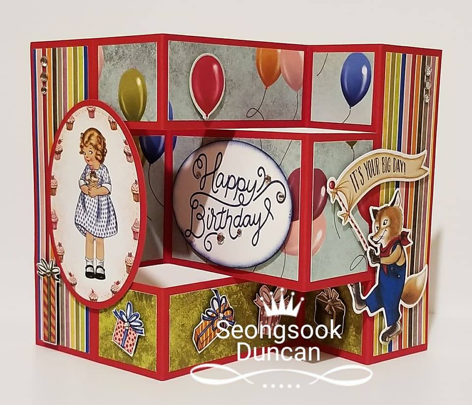 Seongsook's Creations: Happy Birthday Tri-Fold Shutter Card for World ...