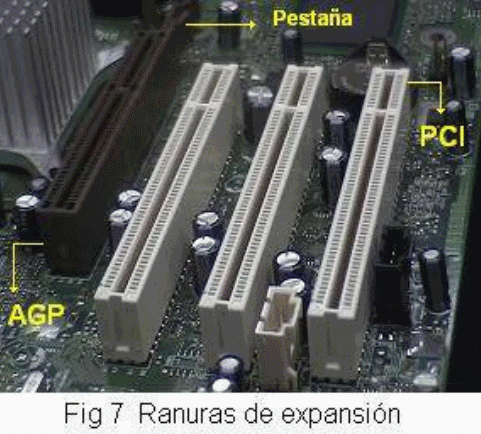 partes internas de un pc: Ranuras de Expansión