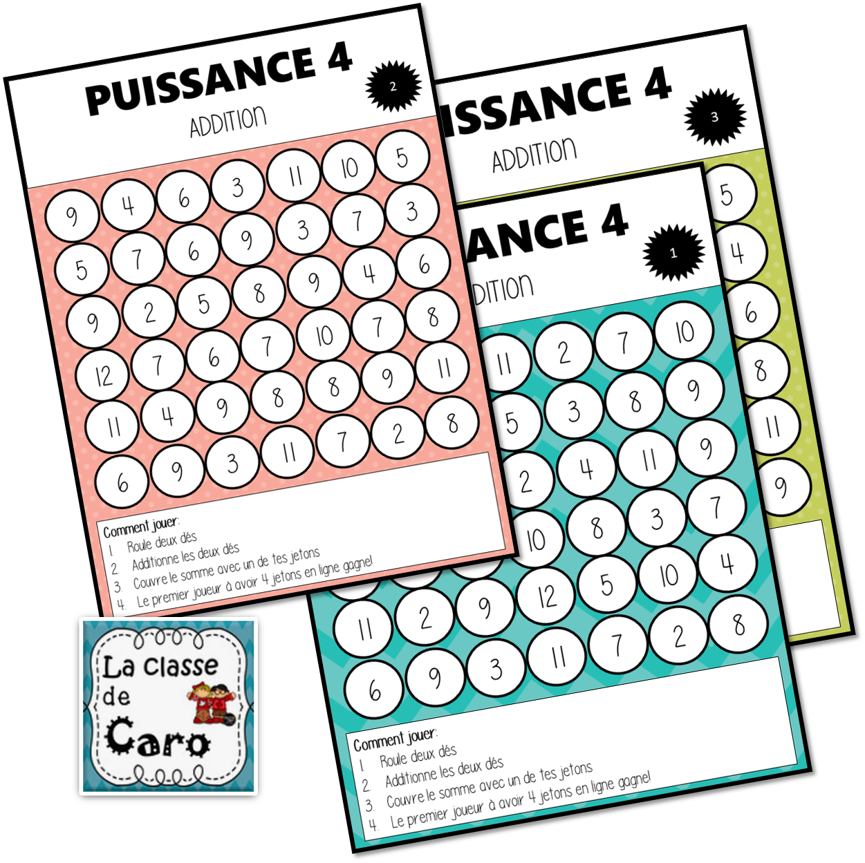 la classe de caro.: JEU D'ADDITION - PUISSANCE 4 - "CONNECT 4"
