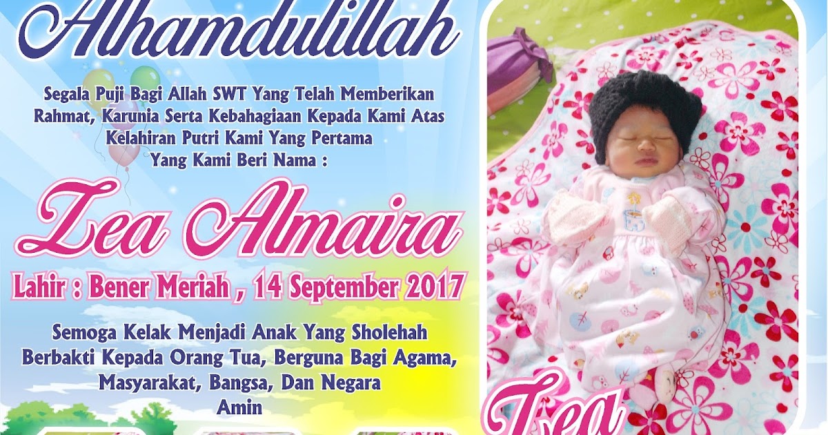 Desain Banner Acara Kelahiran Pemberian Nama Anak ( Turun Mandi Anak ...