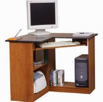 Corner Computer Desks: Oak Corner Computer Desks