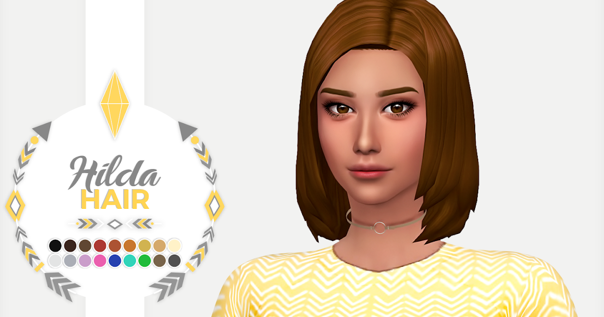 Sims 4 short hair bob with bangs cc - nolfclothing