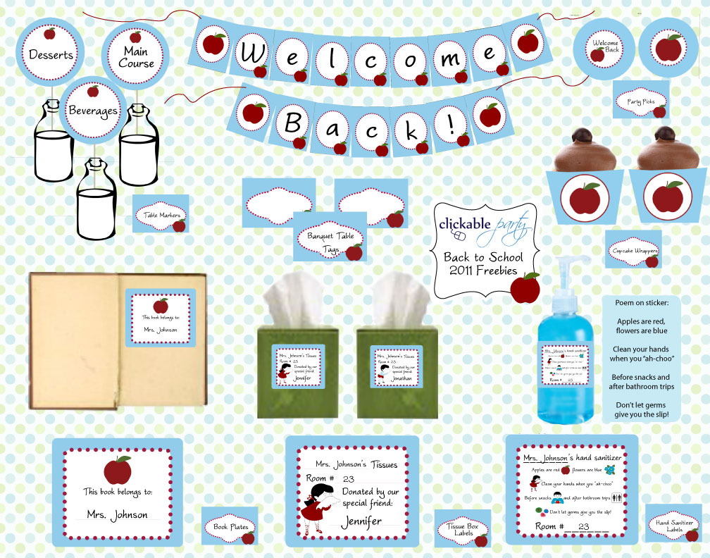 Clickable Party: Teacher's Gift Tutorial {and Back to School Freebie}