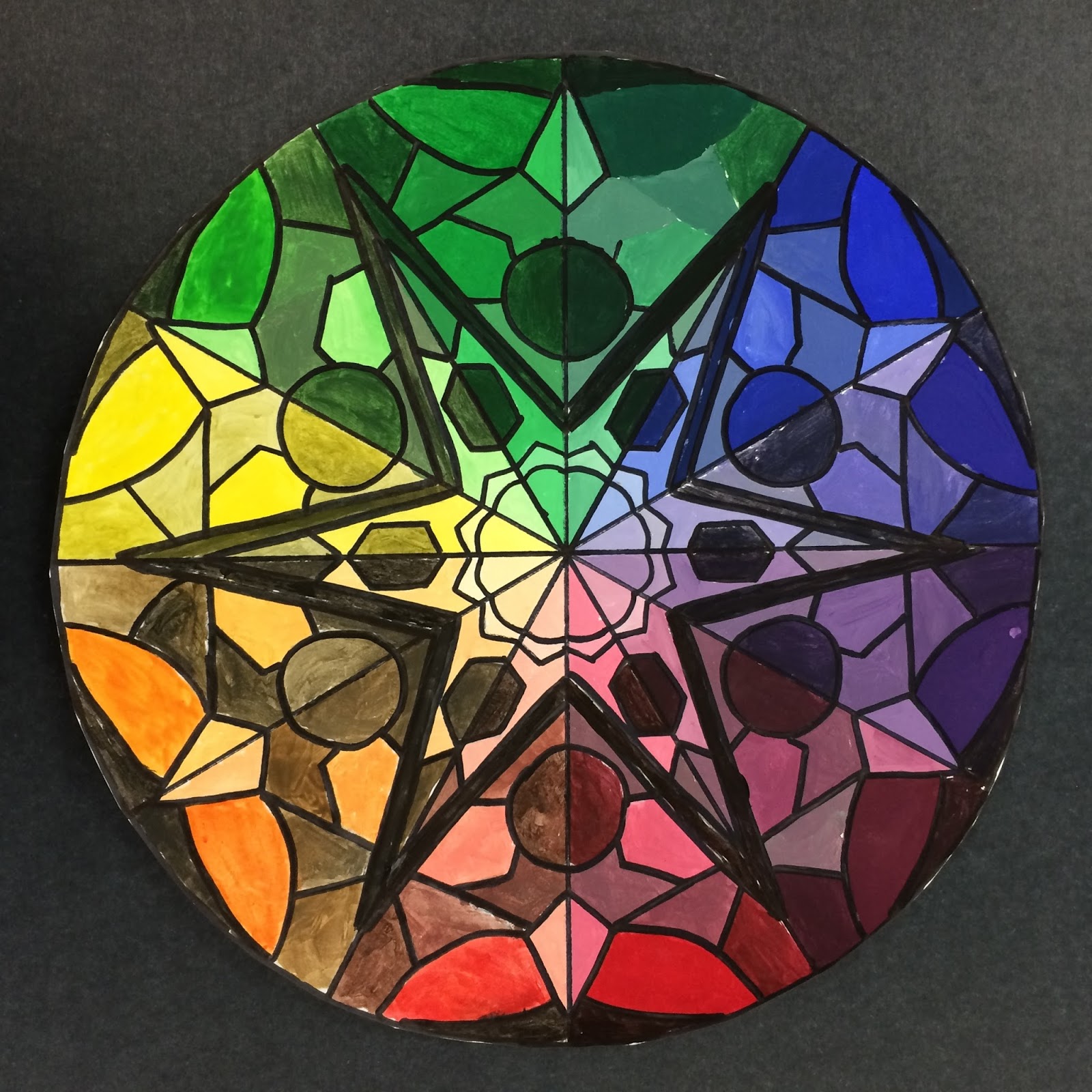 Mrs. Wille's Art Room: Advanced Art color wheel kaleidoscopes
