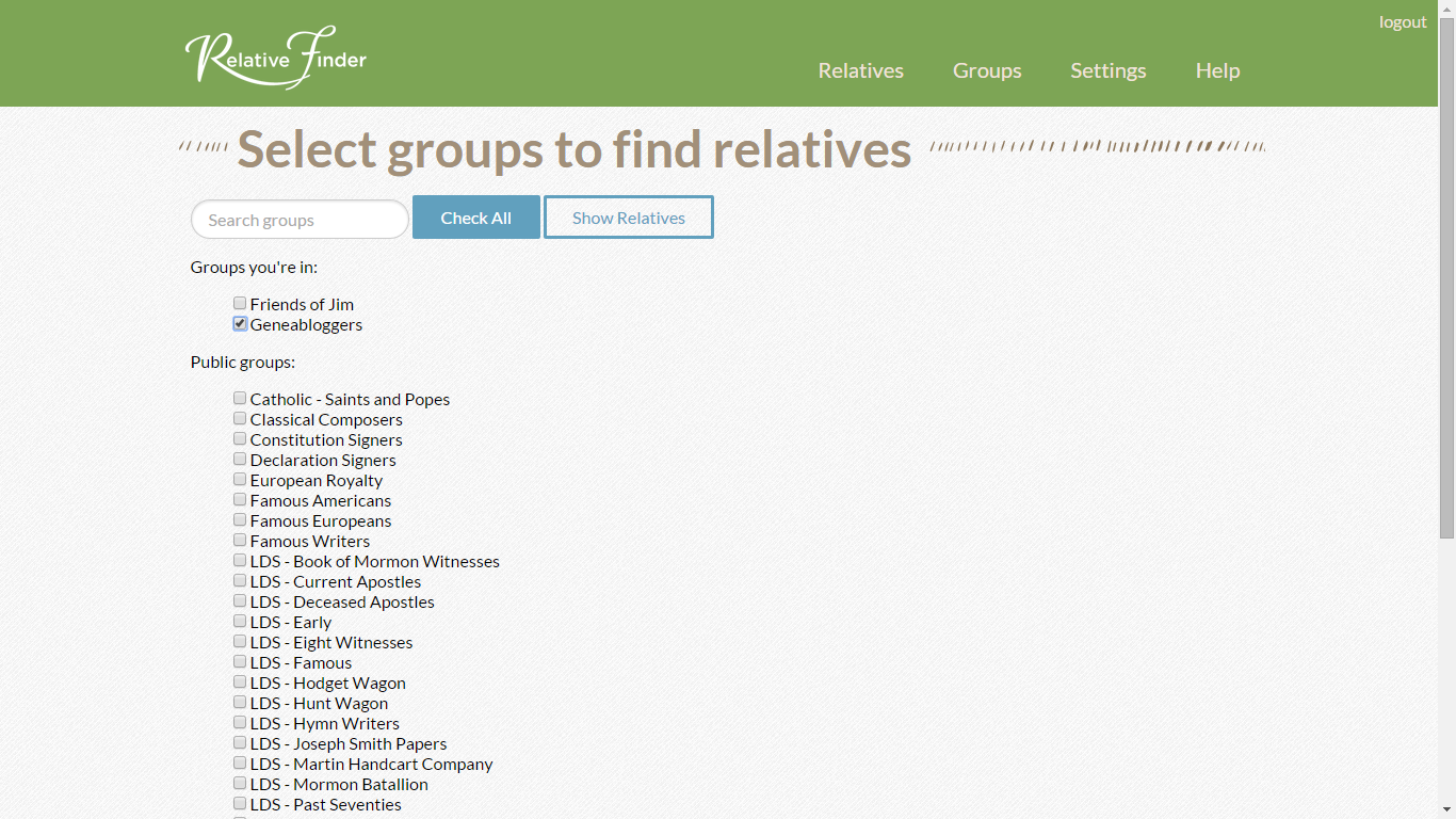 Genea-Musings: FamilySearch Relative Finder - Finding Famous (?) Cousins