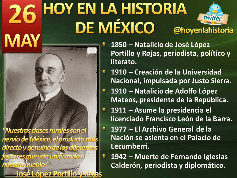 EFEMÉRIDES MEXICANAS: 26 DE MAYO