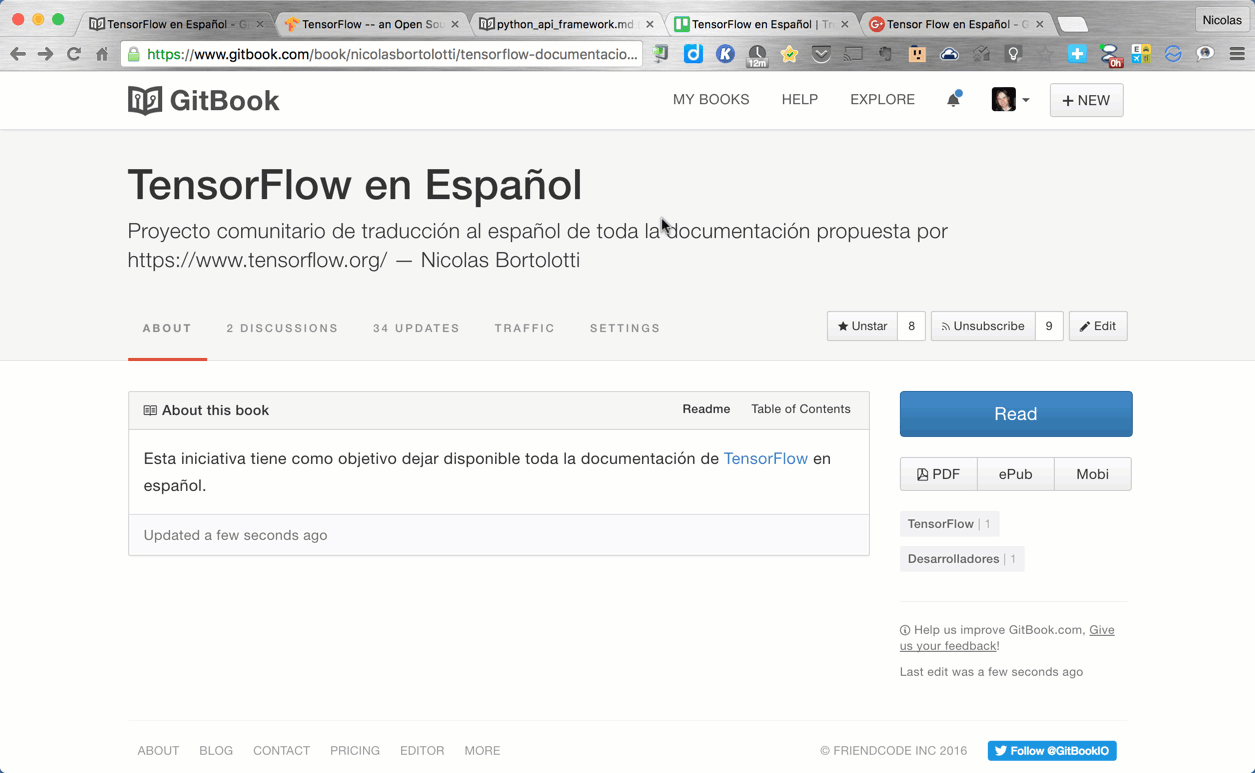 Tensor Flow en español, proyecto comunitario de traducción