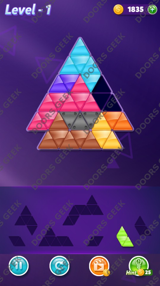 Block! Triangle Puzzle Expert Level 1 Solution ~ Doors Geek