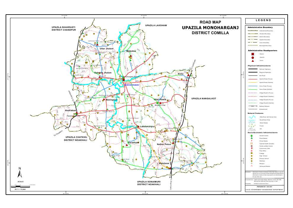 3 Detailed Maps of Monoharganj Upazila, Comilla, Bangladesh - Tourism ...