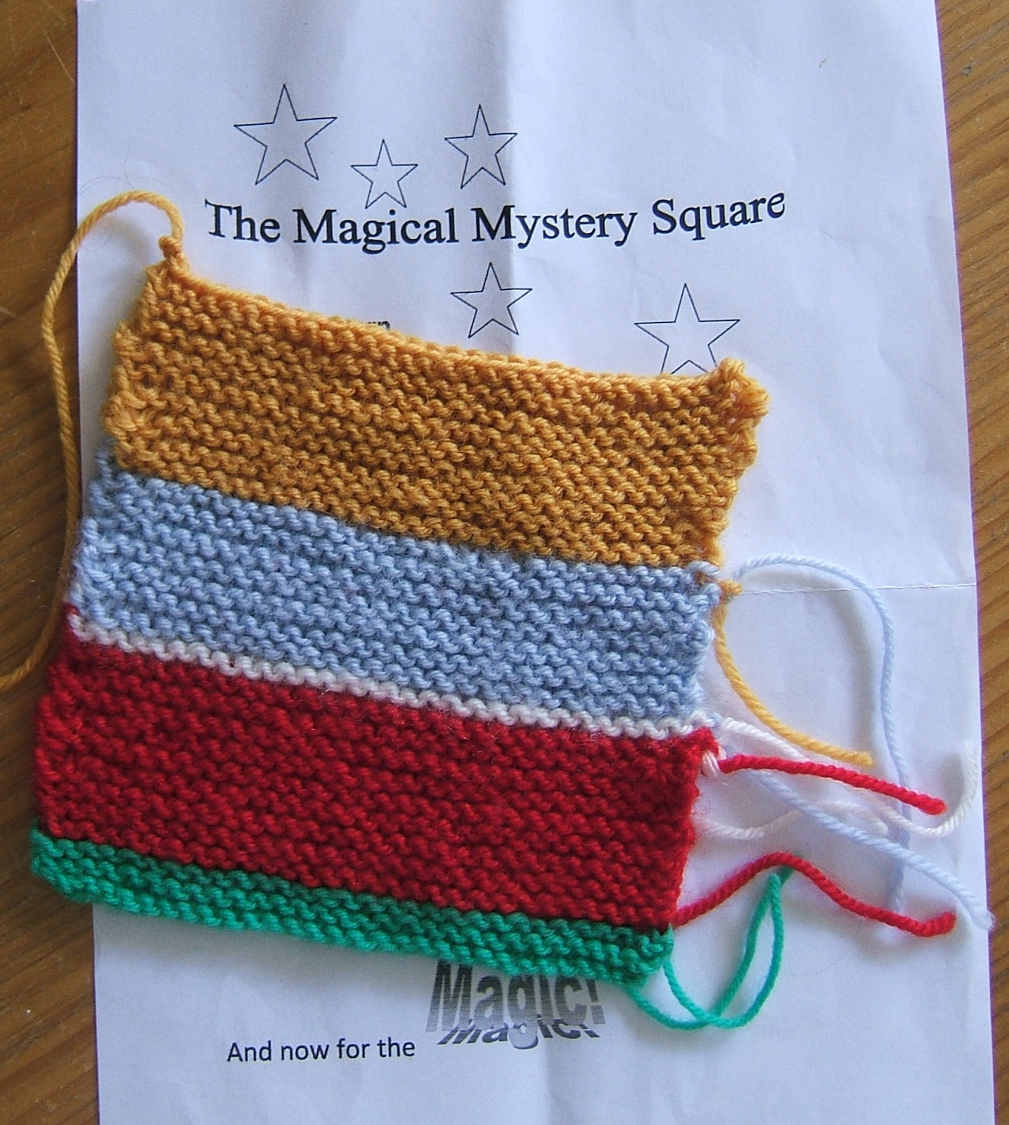 aussie knitting threads: Magical Mystery Square Pattern
