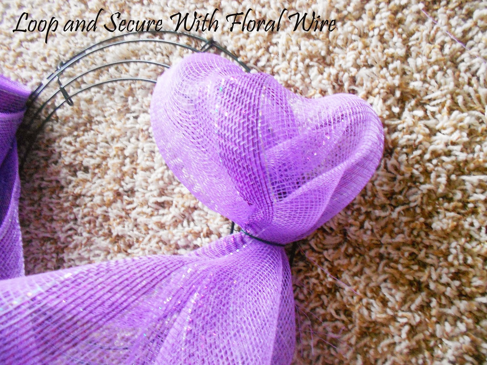 DIY Spring Burton & Burton Tulle Ribbon Wreath - Outnumbered 3 to 1