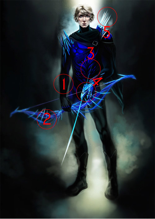 Crap Archery: Blue spiky archer drawing