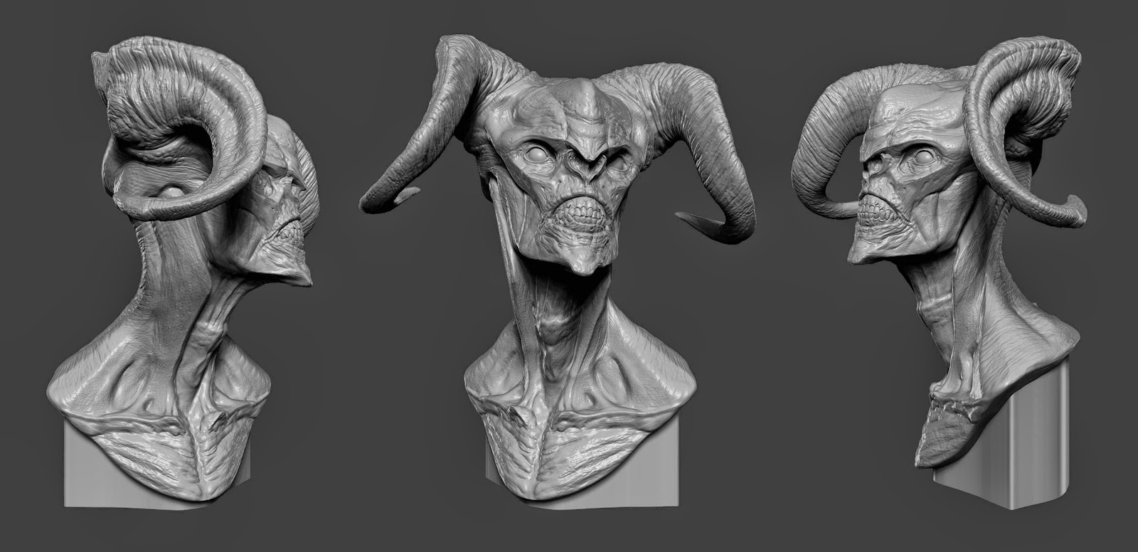 Raul Ramos Art: Demon Bust 3D Print Rework