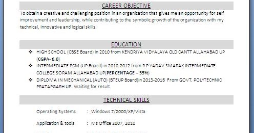 international resume format free download