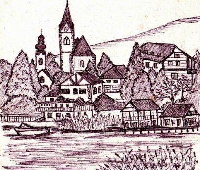 Landscape ballpoint drawing - my artwork ~ projects ideas art and craft