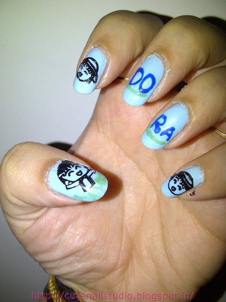 Cute nails: Dora the explorer nail art