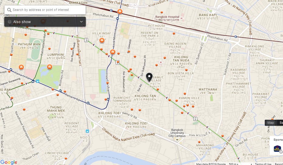 Ploenchit Center Bangkok Map - Tourist Attractions in Bangkok Thailand ...