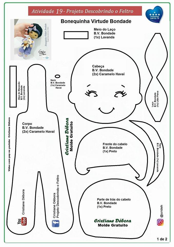 Eu Amo Artesanato: Boneca com molde