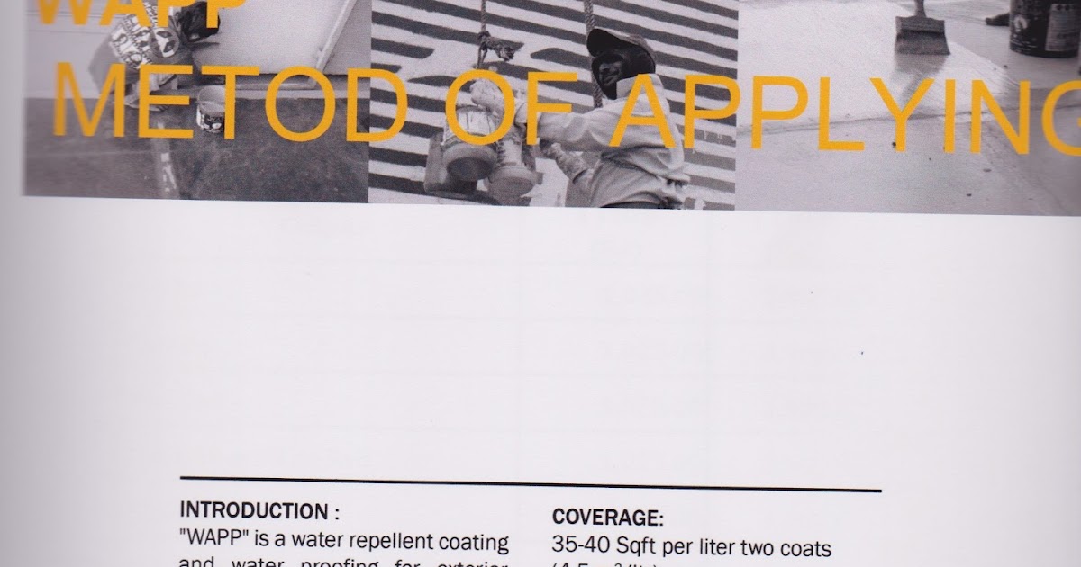 WaterProof Wapp Paints: How to Apply the Wapp Paint