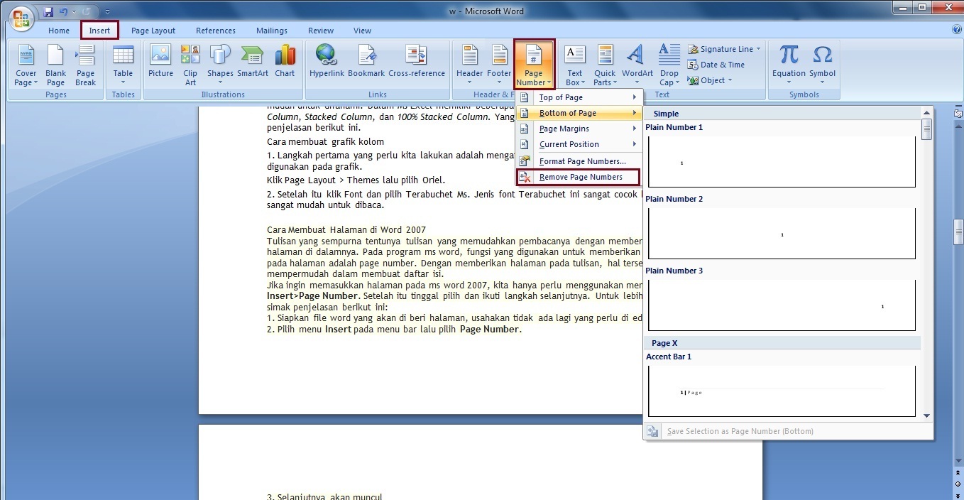 Cara Membuat Halaman di Word 2007 - Panduan Belajar Ms Office