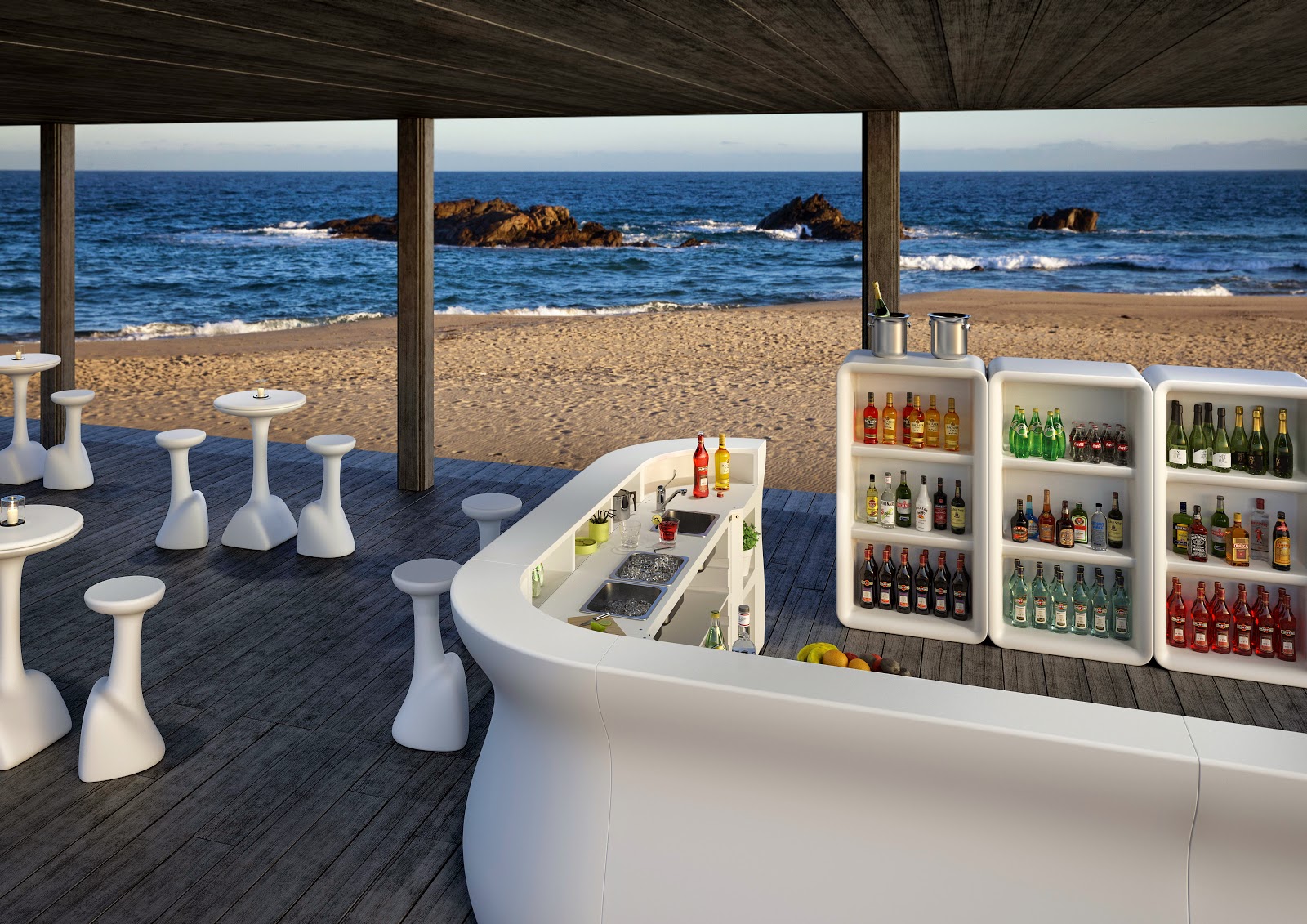 BANCONE COCKTAIL BAR MODULARE IN POLIETILENE LUMINOSO: Banconi Bar e ...