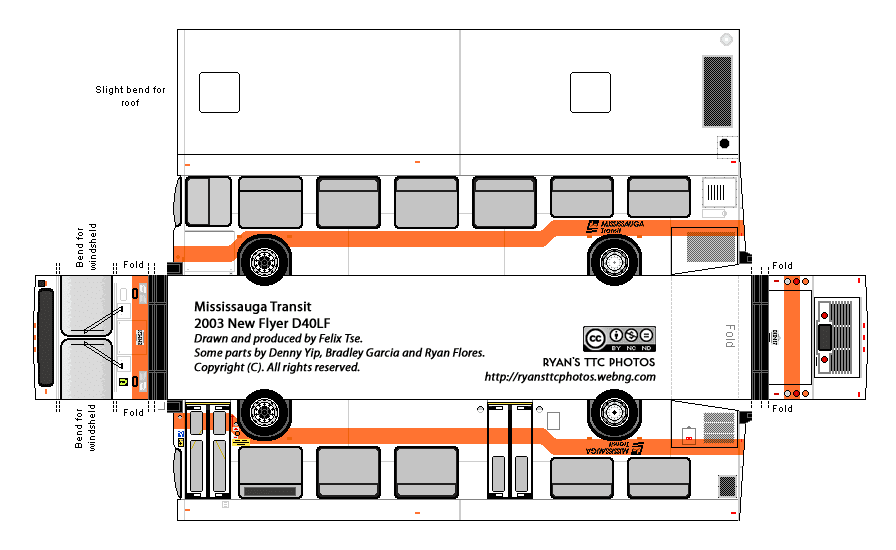 SP. Papel Modelismo: PaperBus 2003 New Flyer D40LF - Mississauga ...