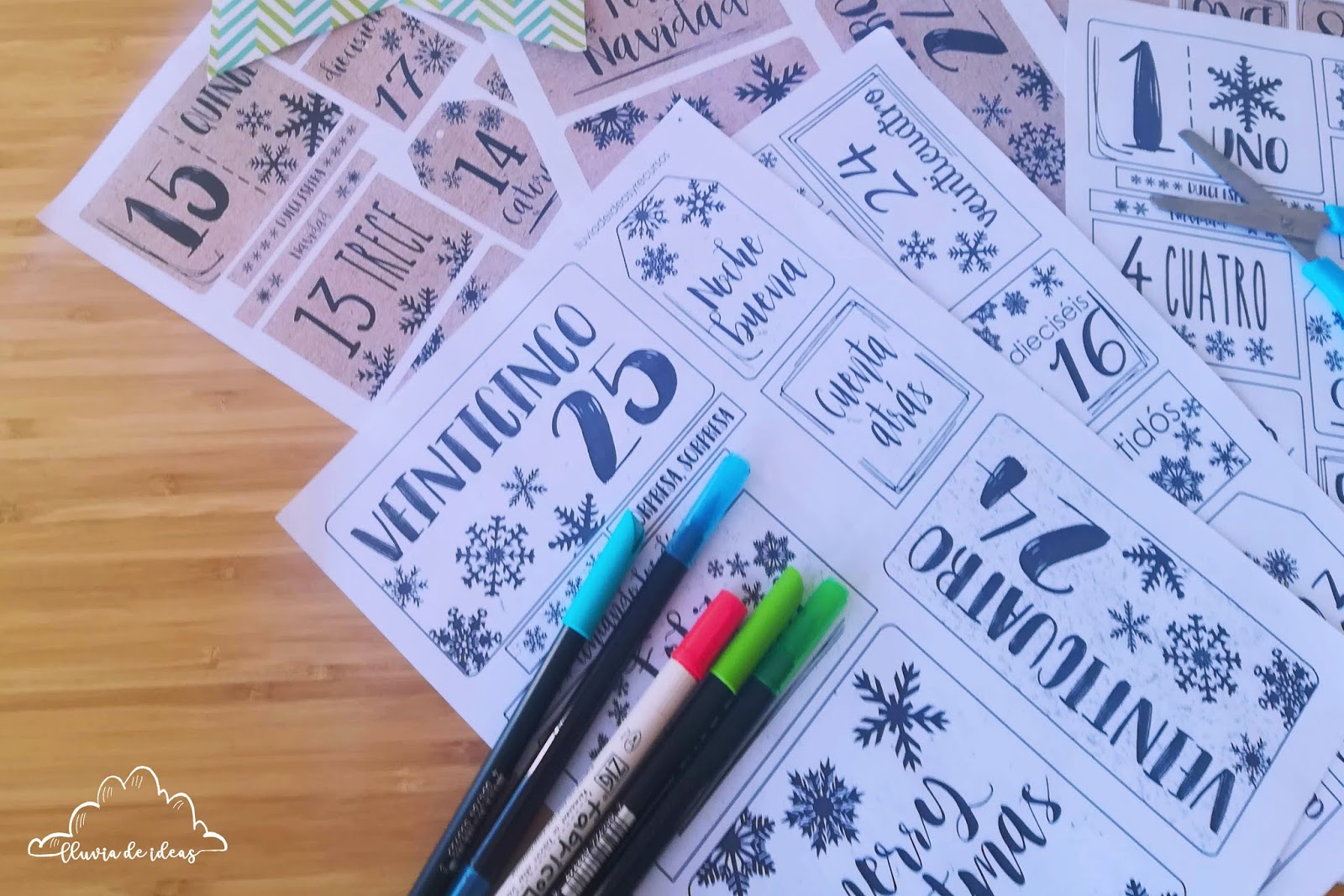 Recurso imprimible: Calendario de adviento y decoración de Navidad ...