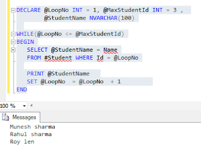 Looping through table records in Sql Server - Dot Net Office