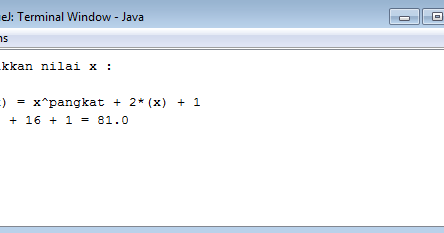 Bank Java: Program Java Pangkat dengan nilai x yang ditentukan dan ...