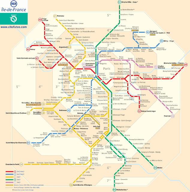 Paris Já!: Como andar no trem em Paris: mapa e funcionamento do RER de ...