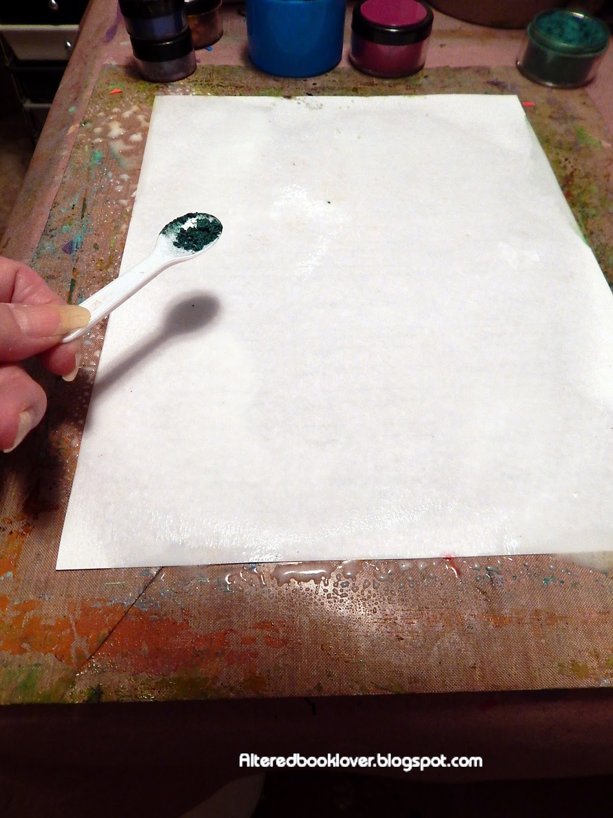 Altered Book Lover: Second Thursday Tutorial: Spray Starch Backgrounds