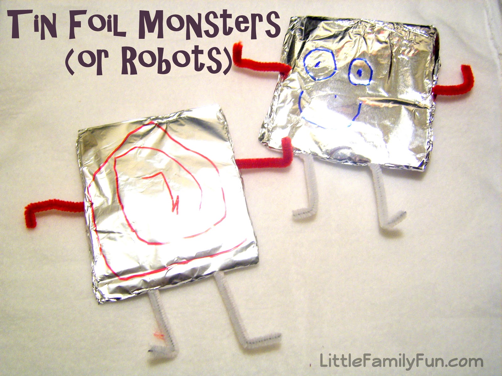 Little Family Fun: Tin Foil Monsters