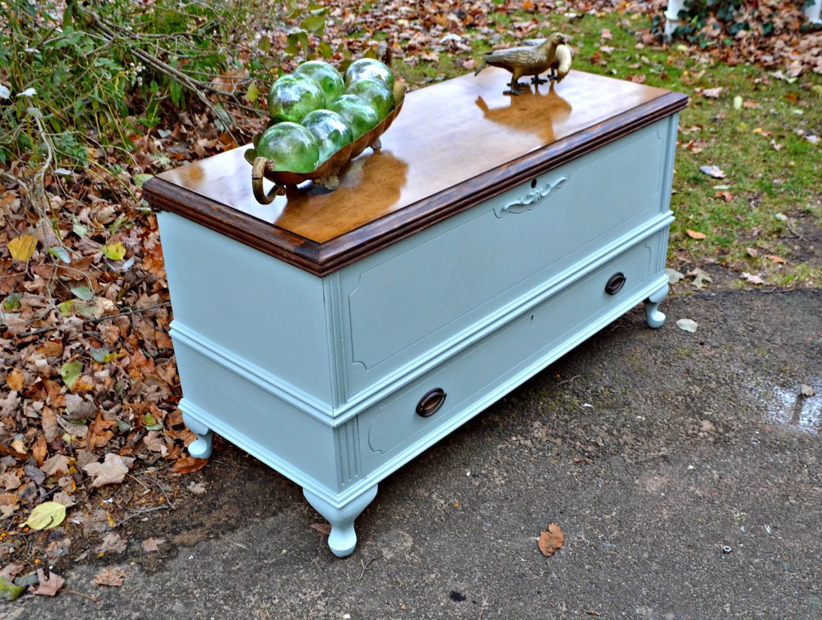 Heir and Space: An Antique Cedar Chest in Ice Blue