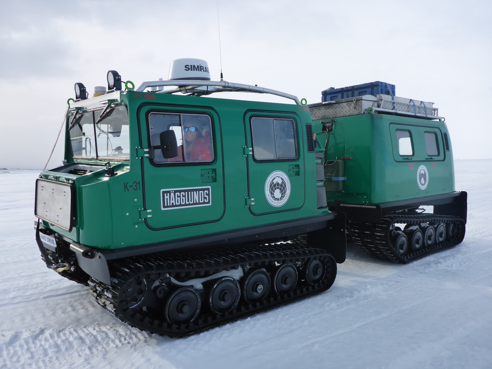 Winter @ 66° South: Hägglunds tracked vehicles