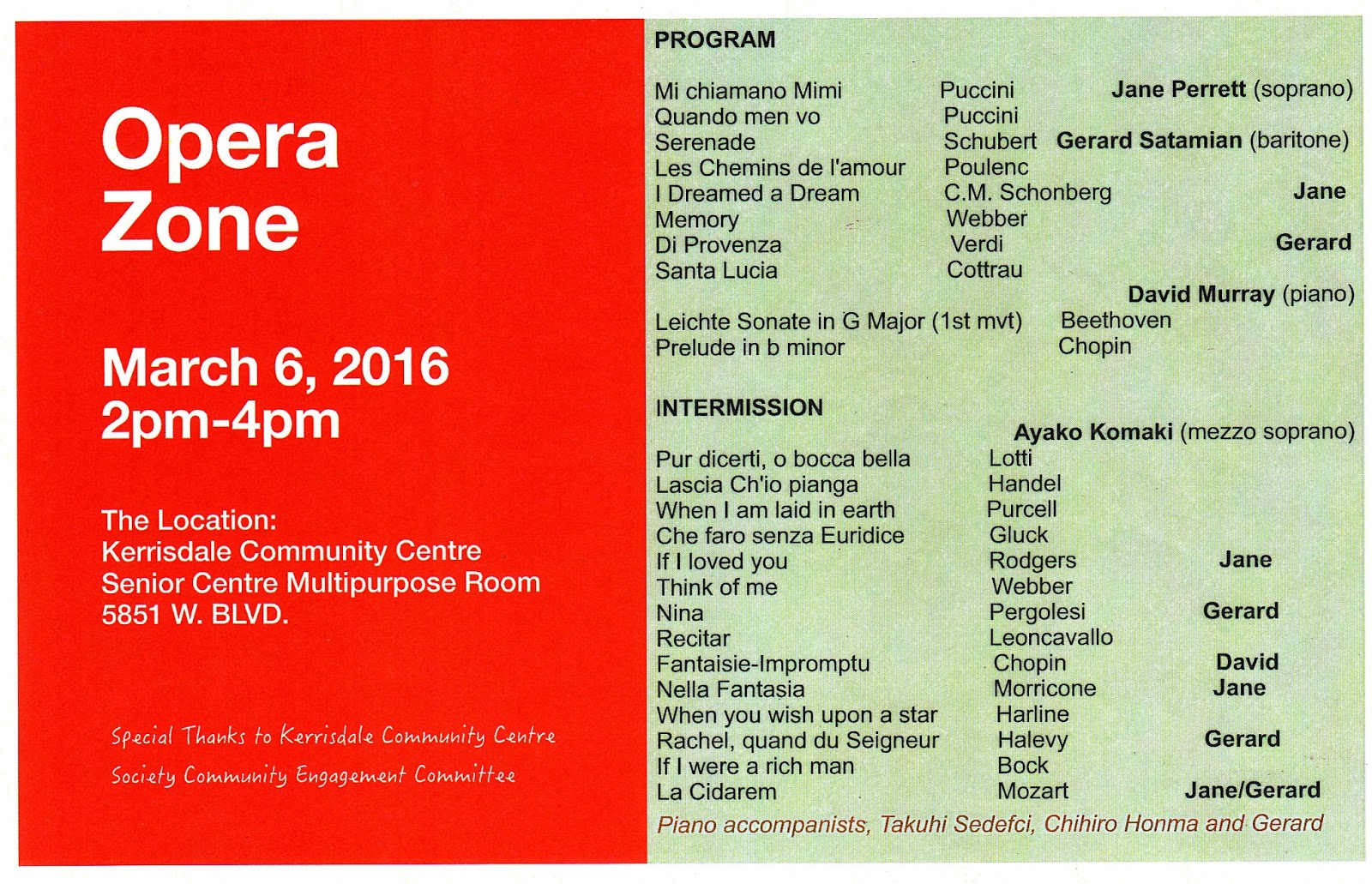 Singing & Piano in Vancouver: '16