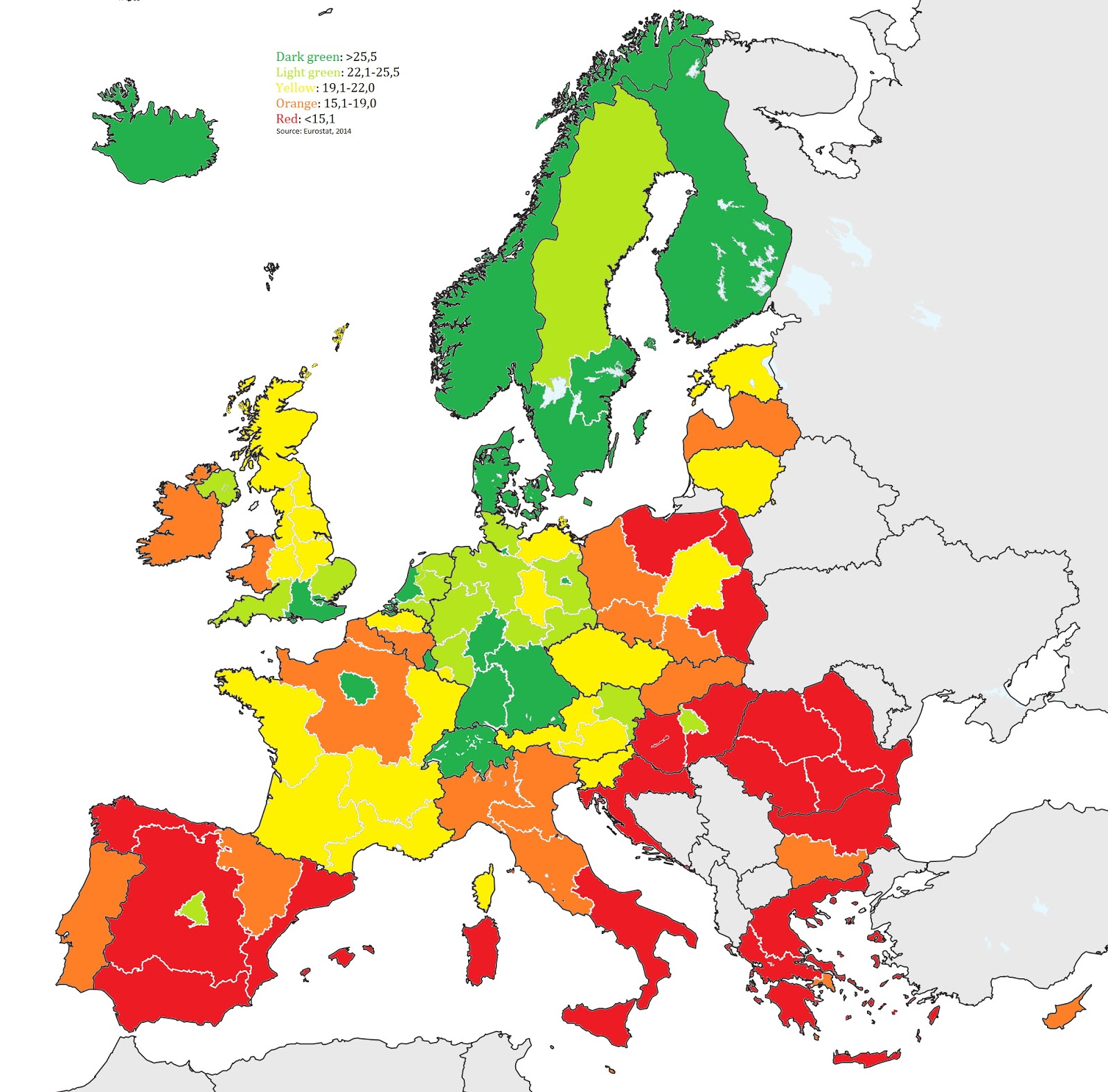 Employed in science and technology in the EU & EFTA as % of total ...