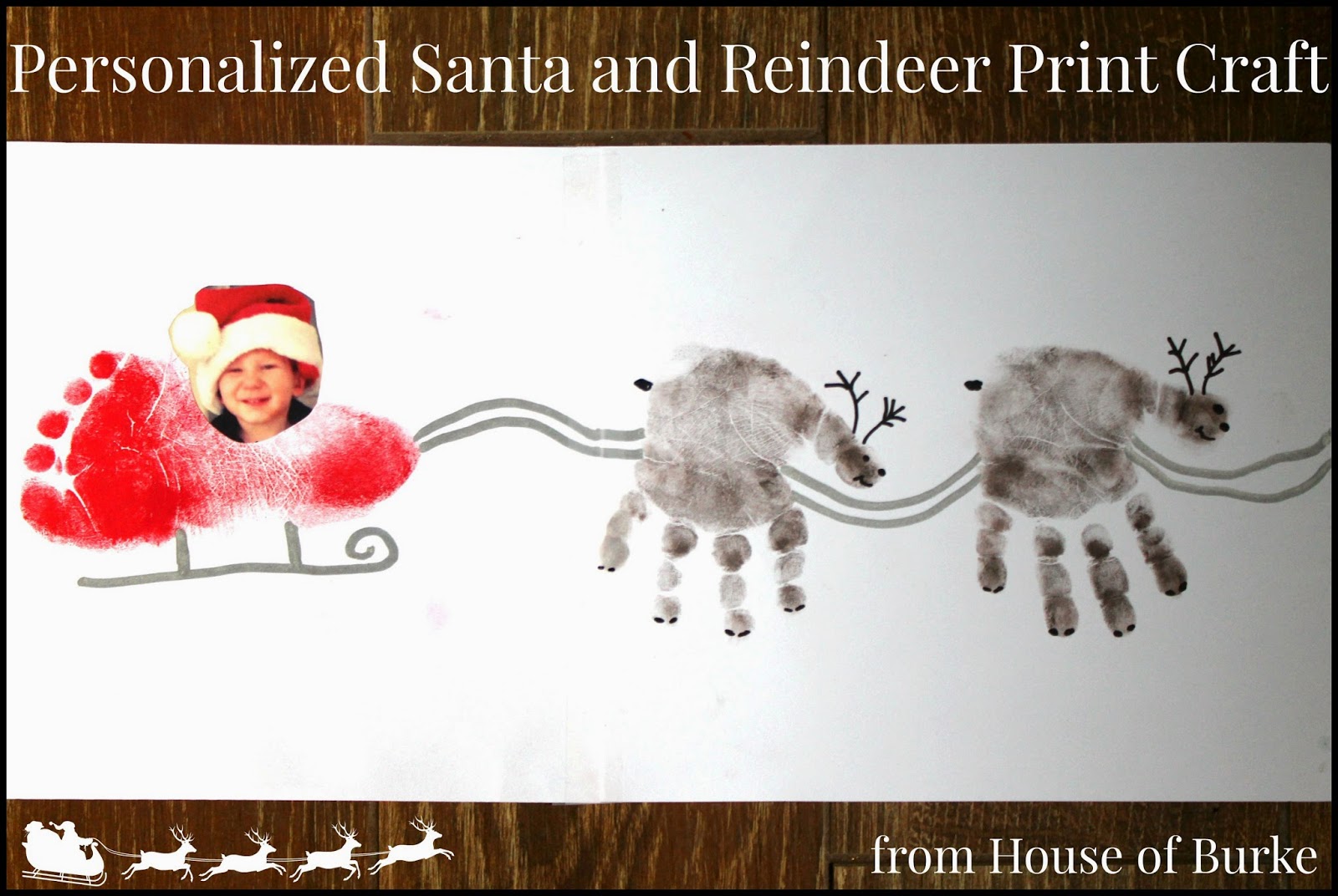 House of Burke: Personalized Santa and Reindeer Print Craft