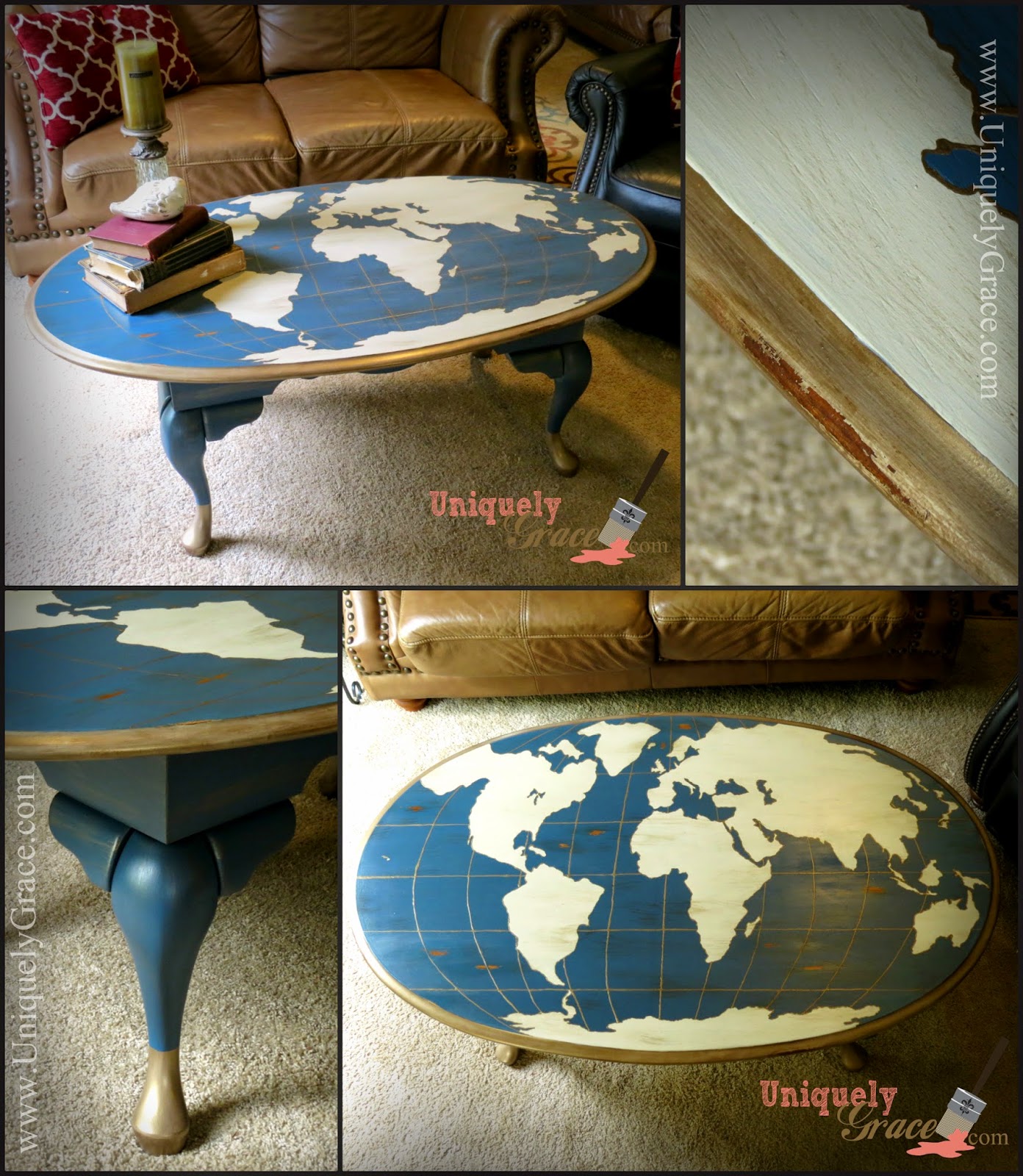 Uniquely Grace: Happy Earth Day! - Oak Table Flip to World Map ...