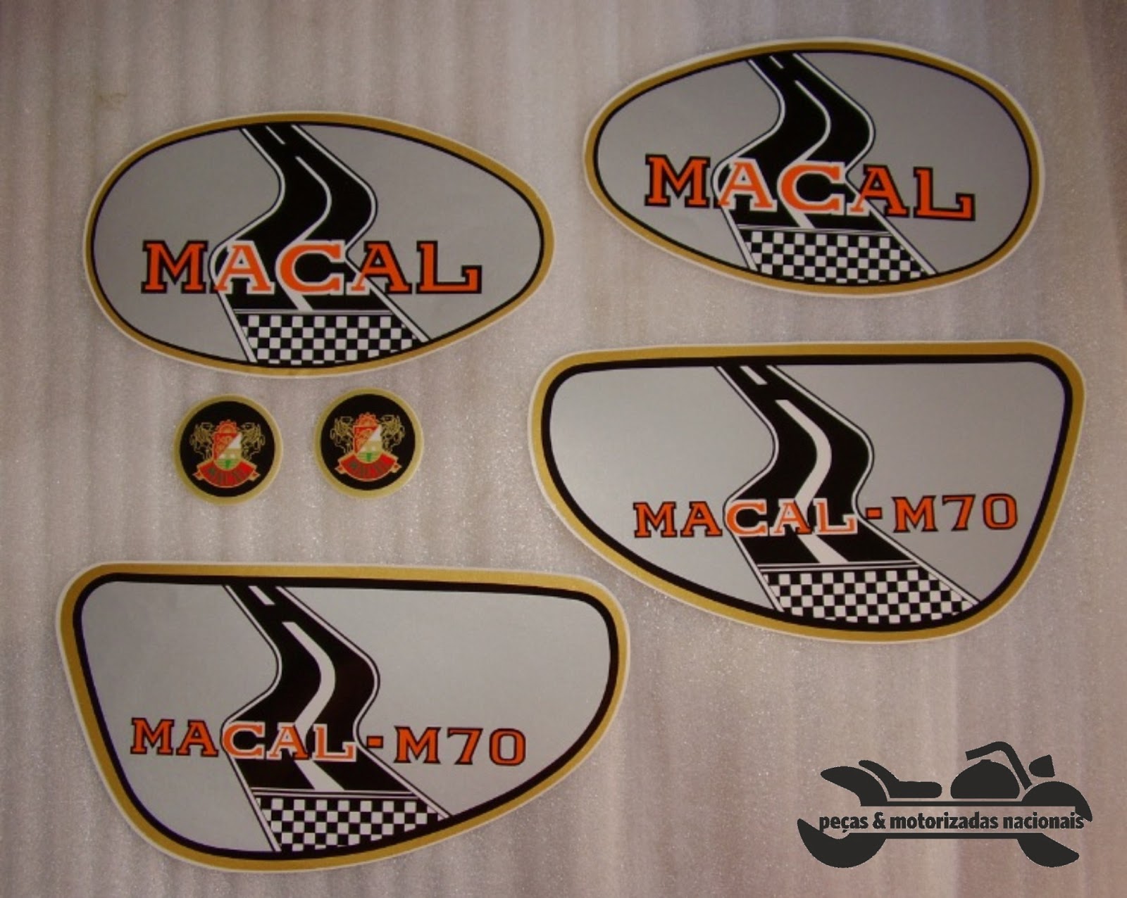 Peças & Motorizadas Nacionais: Kit de Autocolantes Macal M70