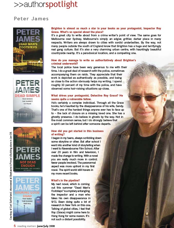 Author spotlight (Bookazine Hong Kong) - Peter James