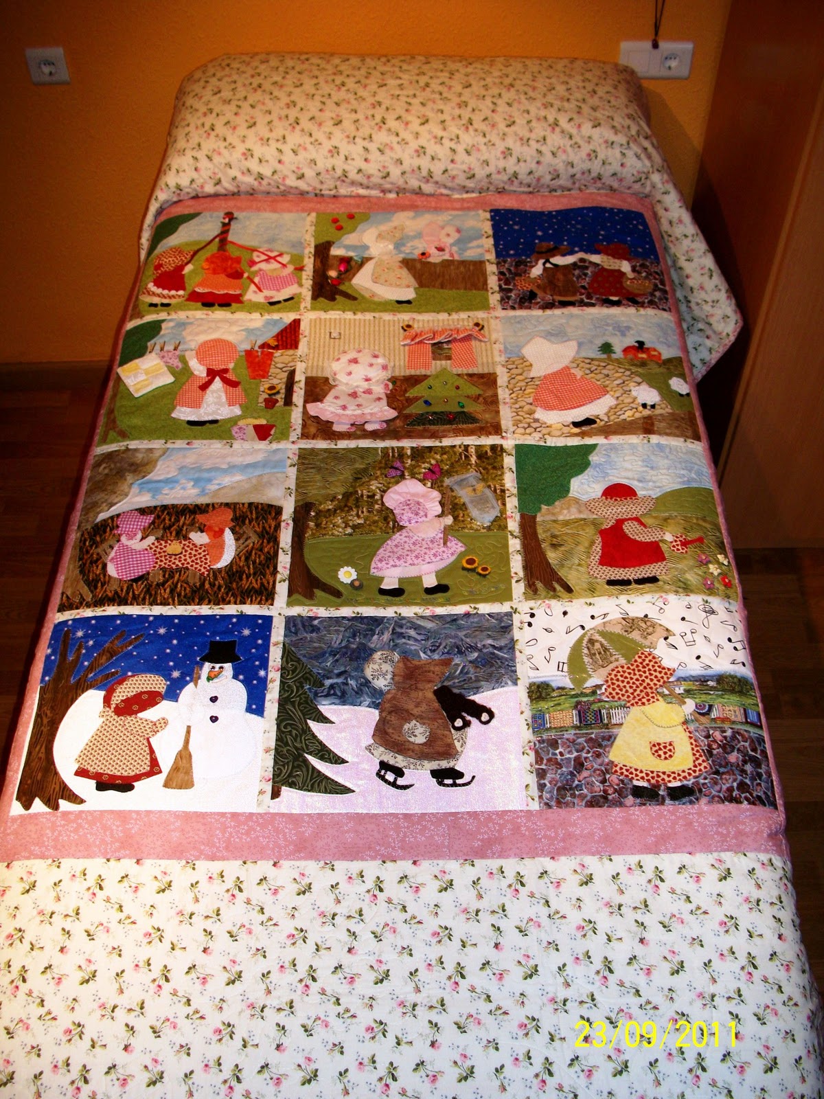 COLCHA PATCHWORK CON 12 MUÑECAS SUE | Patchwork Isabel González