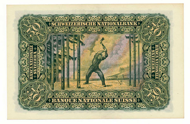 Switzerland banknotes 50 Swiss Francs banknote of 1926|World Banknotes ...