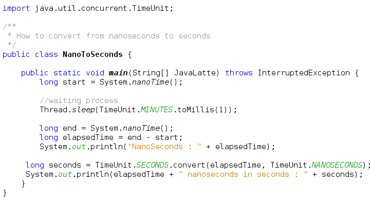Java-Latte: TimeUnit Enum in Java