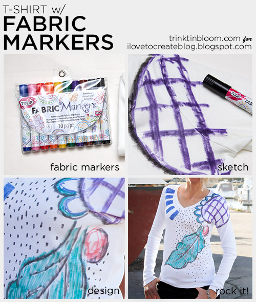 iLoveToCreate Blog: Abstract T-Shirt Using Fabric Markers